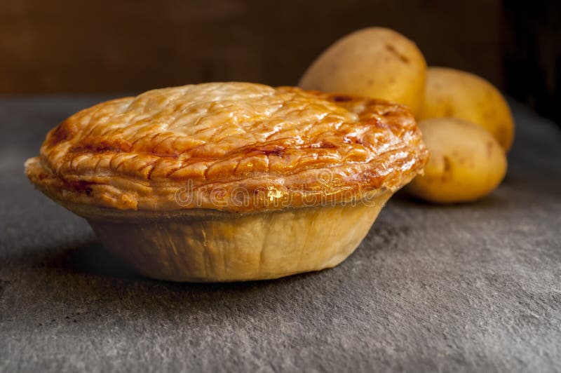 Whole Cooked Pie with Potatoes Stock Photo - Image of ingredient ...