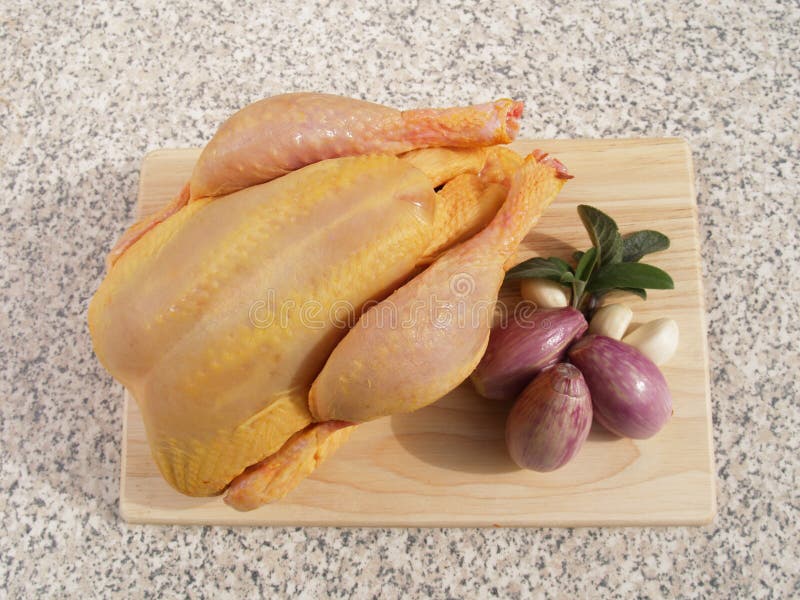 A Whole Corn Fed Raw Chicken Stock Photo - Image of food, healthy ...