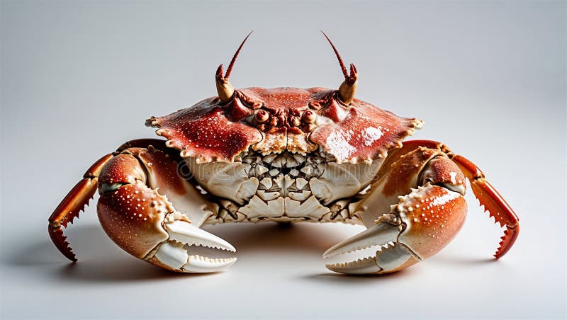 Whole Crab Shell Opened and Cleaned Placed Facing Up on Clean White ...