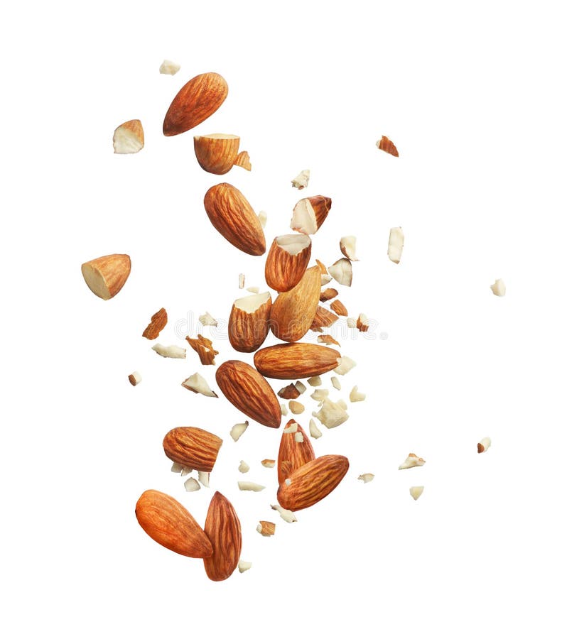 Whole and crushed almonds stock photo. Image of isolated - 178439180