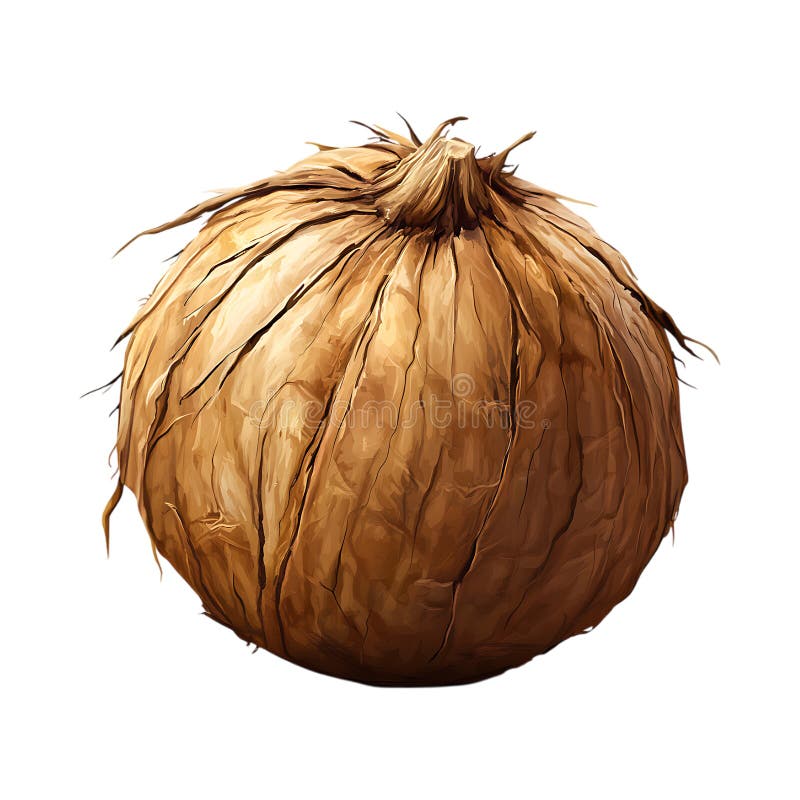 Whole Dried Coconut with Husk Against Transparent Background Stock ...