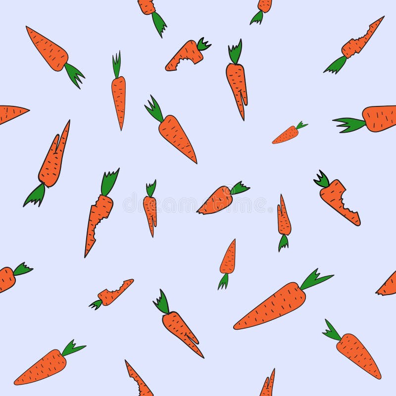 Whole and Eaten Carrots Pattern Stock Vector - Illustration of gnawed ...