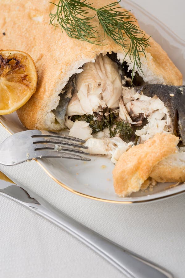 Whole Fish Prepared in Crust Stock Photo - Image of healthy, dinner ...