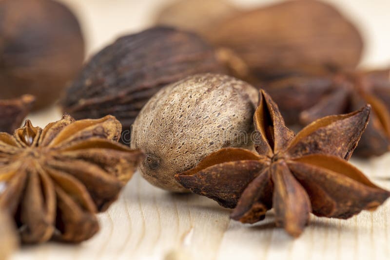 Whole Fragrant Star-shaped Anise Spices Stock Photo - Image of nature ...