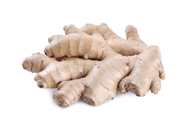 Whole Fresh Ginger Root Isolated on White Stock Image - Image of aroma ...