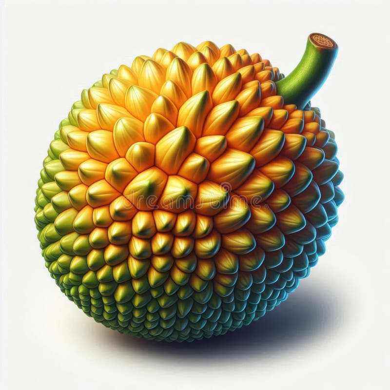 Whole Fresh Jackfruit on a Simple, Plain Backdrop, Emphasizing Its ...