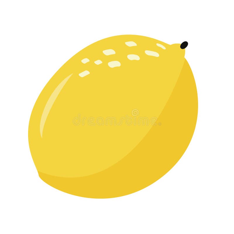 Whole Fresh Lemon on White Backgound. Simple Vector Illustration. Stock ...
