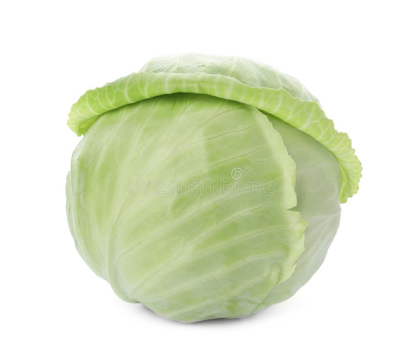 Whole Fresh Ripe Cabbage Isolated Stock Photo - Image of isolated ...