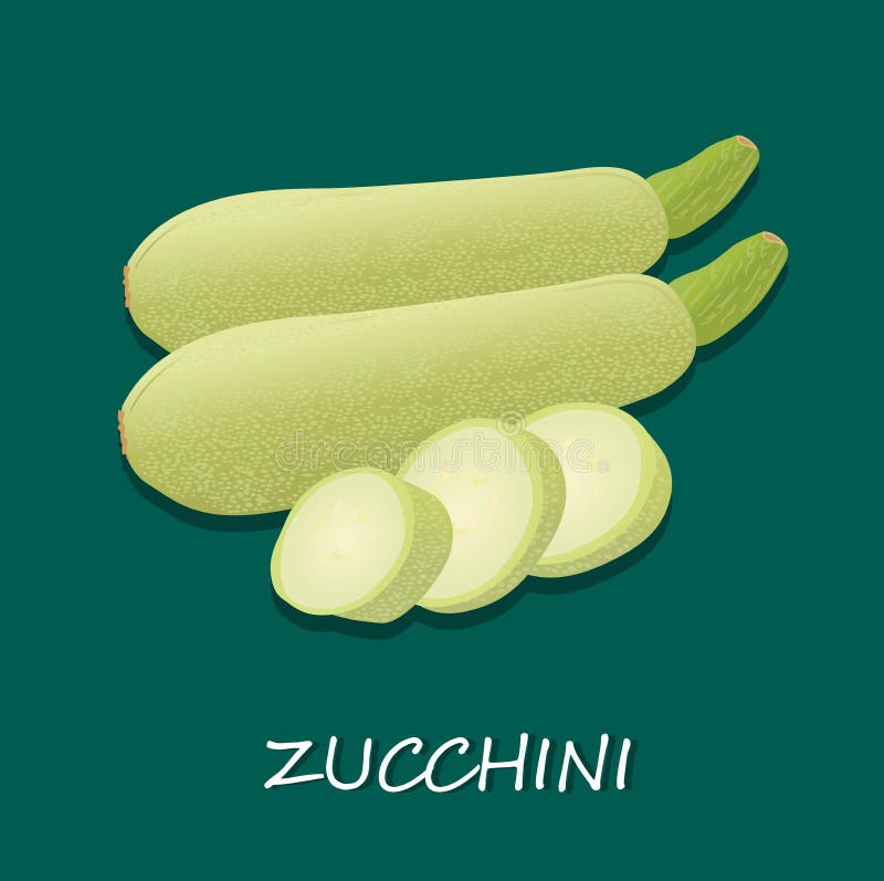Whole and Freshly Cut Pieces of Zucchini, Template, Banner Stock ...