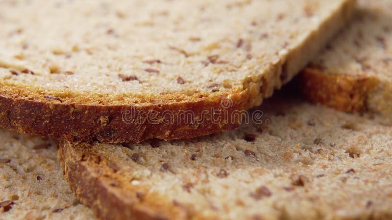 Whole Grain Baked Sliced Bread with a Crispy Brown Crust. Macro Stock ...