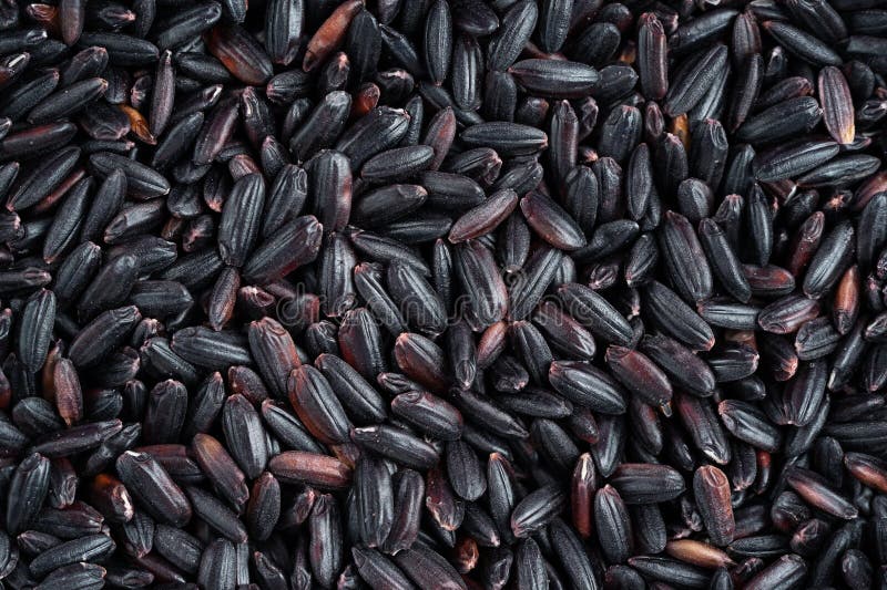 Whole Grain Black Rice Texture. Top View, Macro Shot Stock Photo ...
