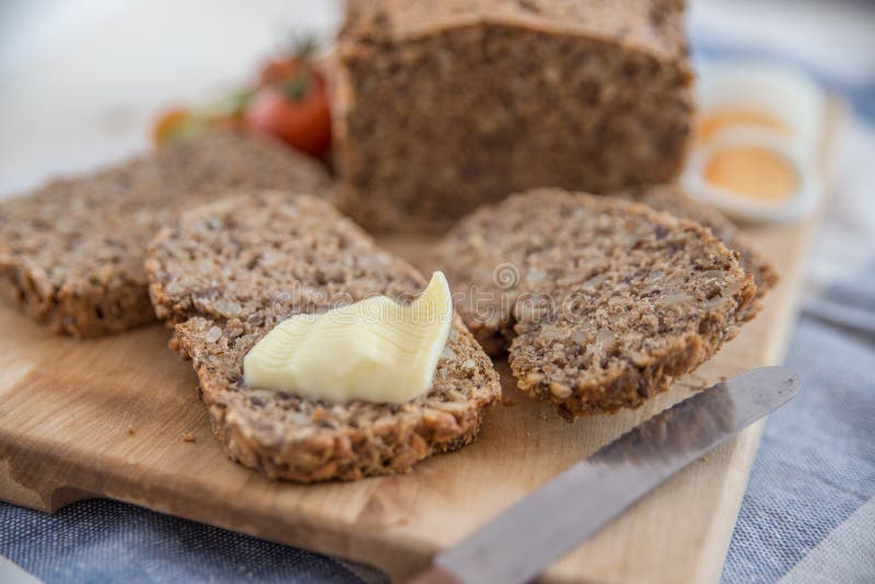 Whole Grain Bread with Butter Stock Photo - Image of food, bread: 95888500