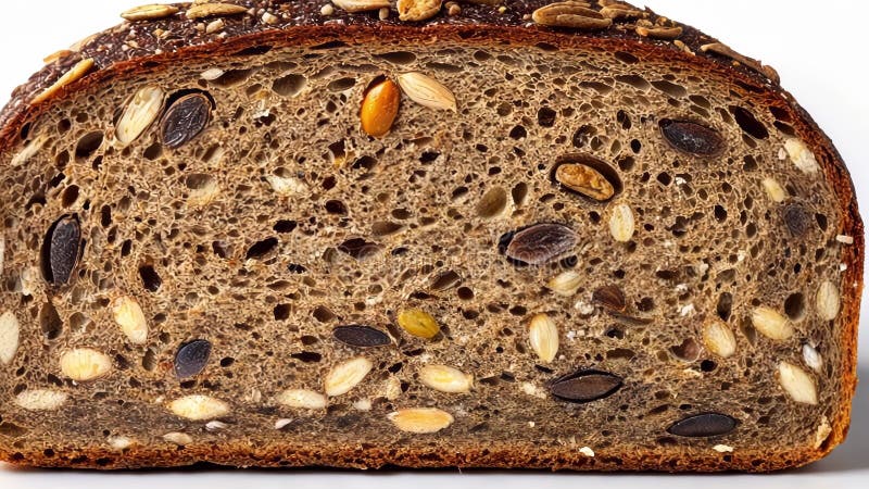 Whole Grain Bread a Cross Section of a Slice of Whole Grain Bread ...