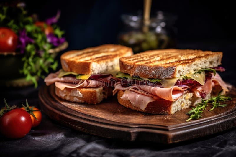 Whole Grain Bread Sandwiches Rustic Style Stock Illustration ...