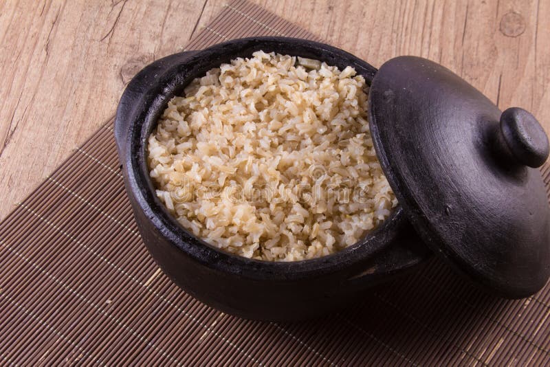 Whole Grain Brown Rice Cooked. Integral Stock Image - Image of bowl ...