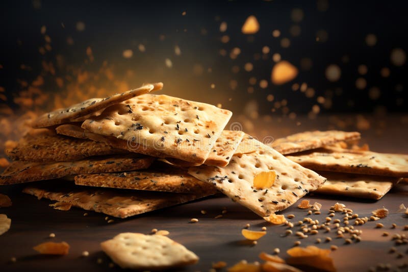 Whole Grain Crackers Healthy Food Background Stock Illustration ...