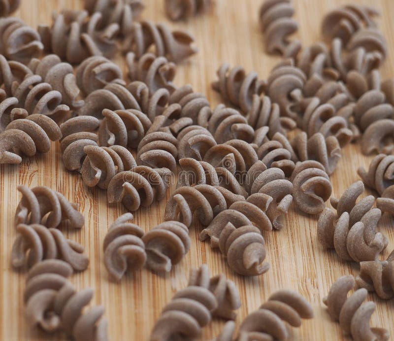 Whole Grain Eggless Rye Pasta (fusilli) Stock Image - Image of fiber ...