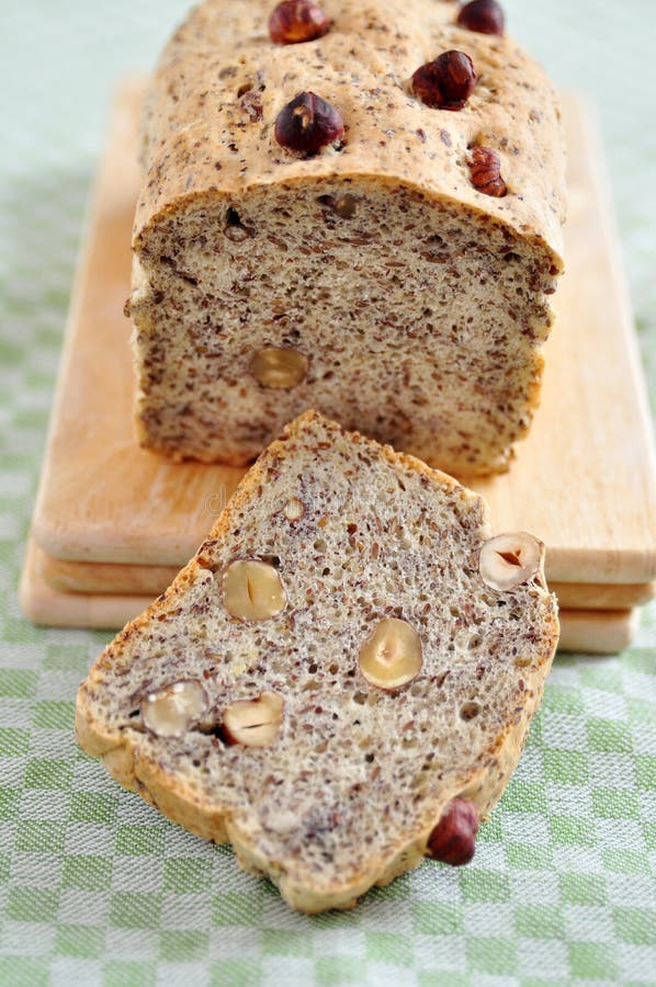 Whole Grain Hazelnut Bread stock photo. Image of background - 34356152