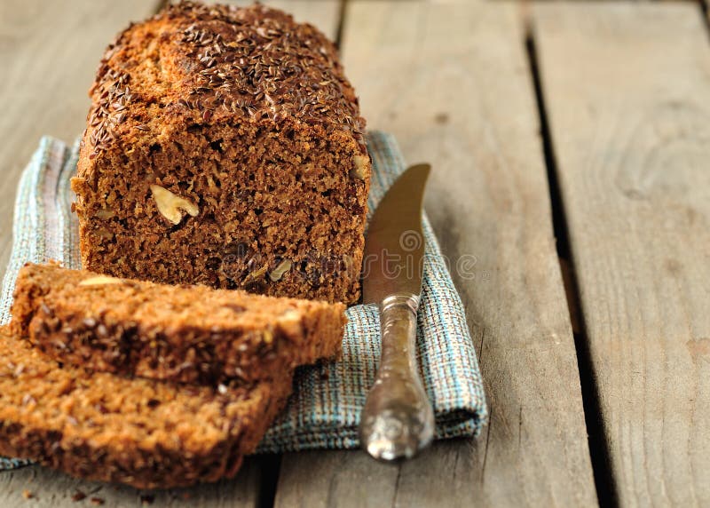 Whole-Grain Loaf Cake stock image. Image of baked, flax - 30168943