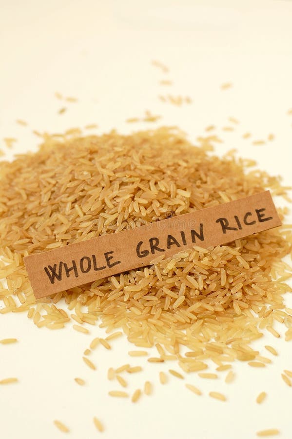 Whole Grain Rice on the White Background Stock Image - Image of close ...