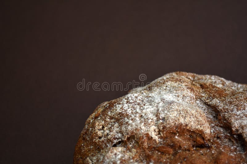 Whole Grain Rye Bread, Isolated on Dark Background. Closeup Stock Photo ...