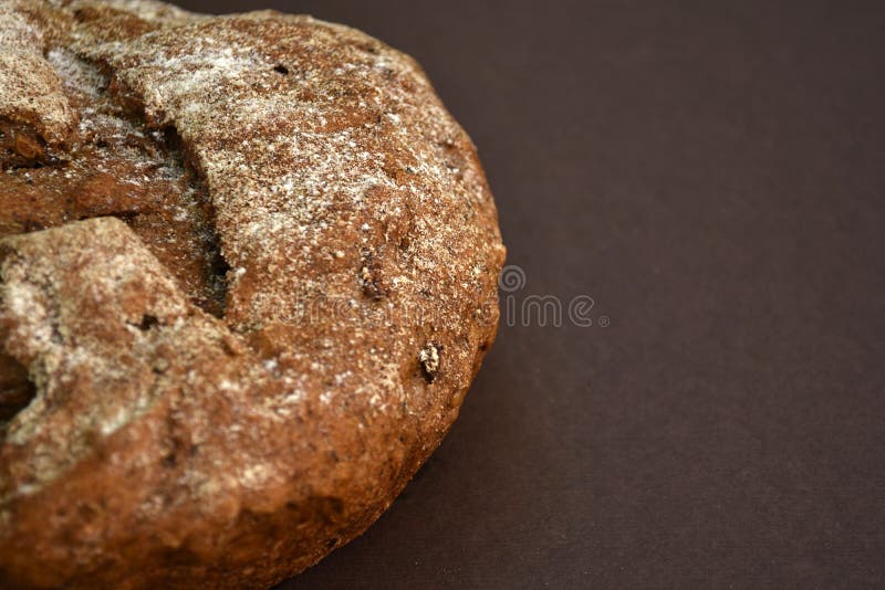 Whole Grain Rye Bread, Isolated on Dark Background. Closeup Stock Photo ...