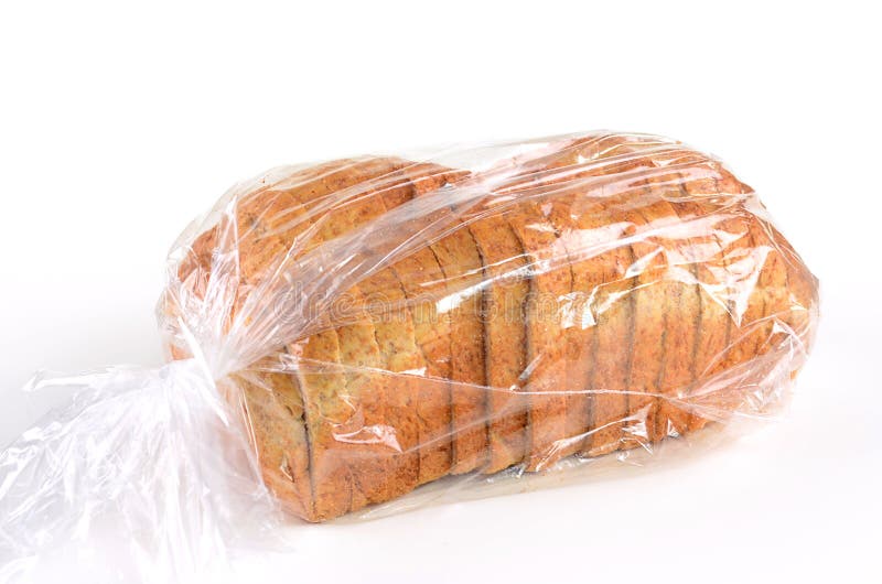 Sliced bread in plastic. stock image. Image of baked - 35808585