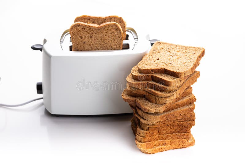 Whole Grain Toast Bread and Toaster. Stock Photo - Image of fresh ...