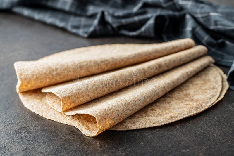 Whole grain tortilla wraps stock photo. Image of ingredient - 218603958