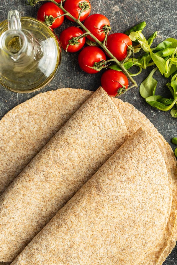 Whole grain tortilla wraps stock image. Image of dinner - 218668291