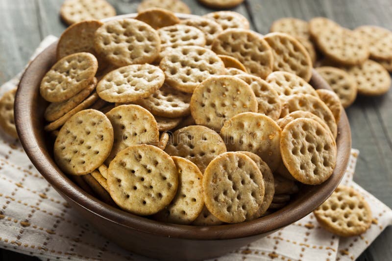 Whole Grain Wheat Round Crackers Stock Image - Image of appetizer ...