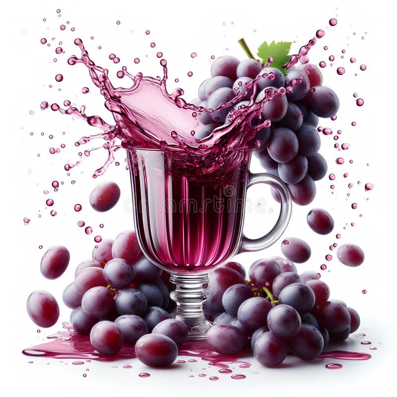 Grapes Falling in Water with Splash on Black Background, AI Generate ...