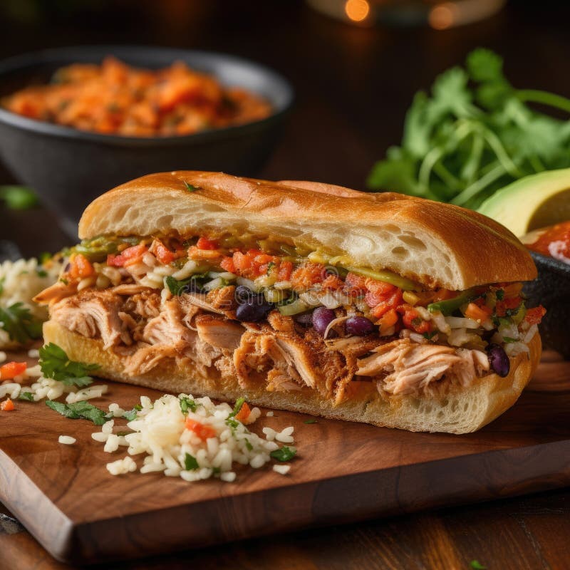 Whole Grin Bread Sandwiches with Bacon, Meat and Vegetables, AI ...