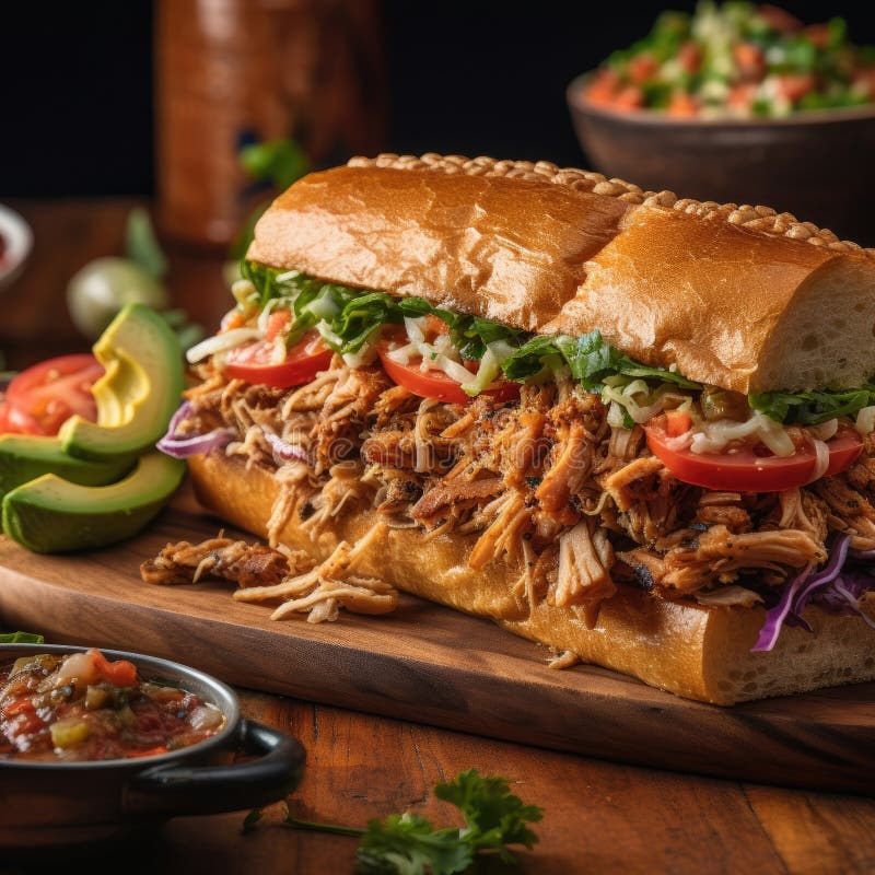 Whole Grin Bread Sandwiches with Bacon, Meat and Vegetables, AI ...