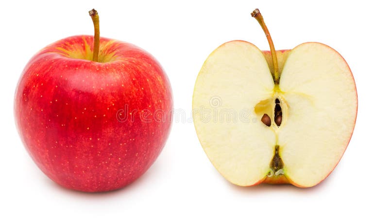 Whole and half apple stock image. Image of eating, isolatedbackground ...