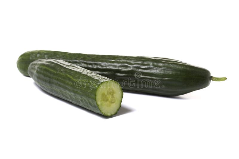 Whole and half cucumber stock photo. Image of slice, green - 7266406