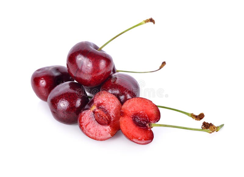 Set Sweet Cherry Berry. One Cut in Half with Bone, Two a Branch with ...