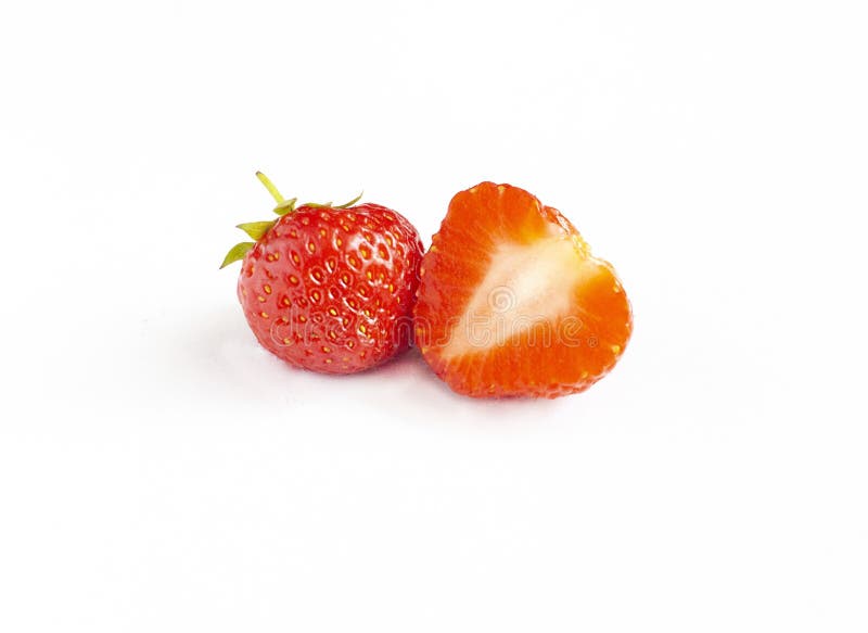 Whole and Half Strawberries Stock Photo - Image of vegetarian, vegan ...