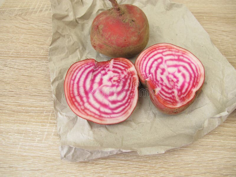 A Whole and a Halved Chioggia Beetroot Stock Photo - Image of beta ...