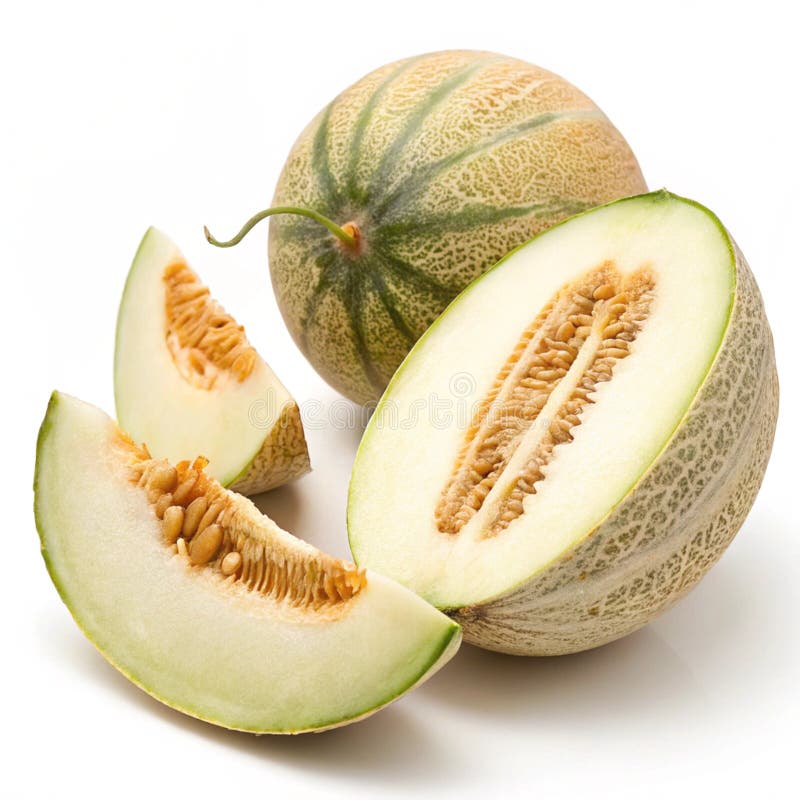 Whole and halved melons stock illustration. Illustration of seasonal ...
