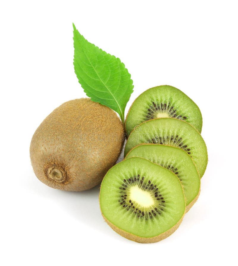 Whole Kiwi Fruit and Its Sliced Segments Stock Image - Image of color ...