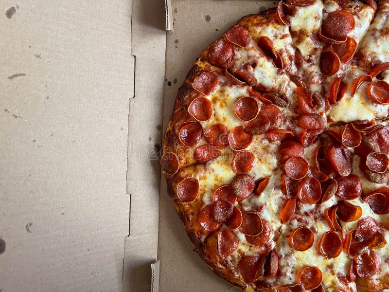 A Whole Large Pepperoni Pizza with Mini Pepperonis Stock Image - Image ...