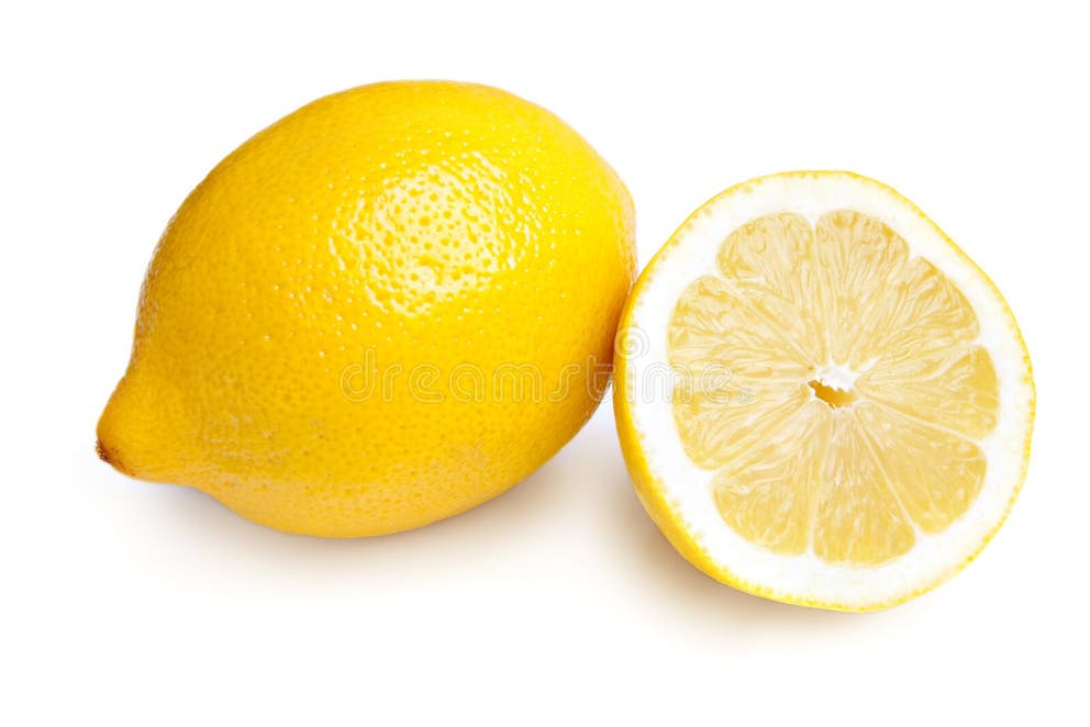 Whole Lemon and Slice on White Stock Image - Image of yellow, fruit ...