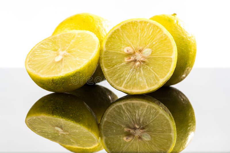 Whole Lime and Halves, Close-up Slices with Water Splashes Stock Photo ...