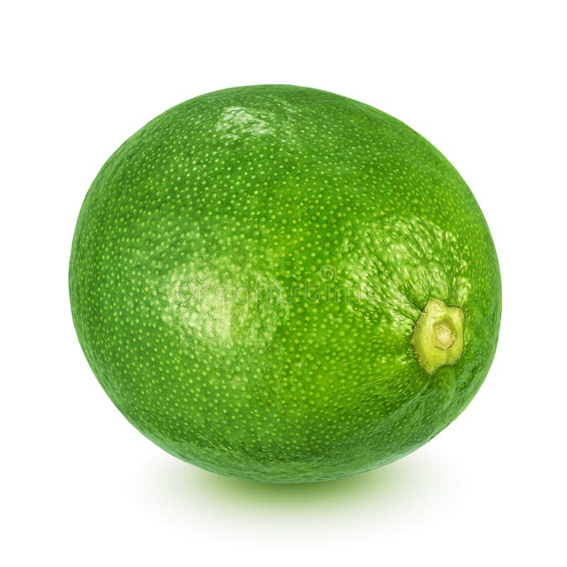 Whole Lime with Leaf Isolated on White Background Stock Photo - Image ...