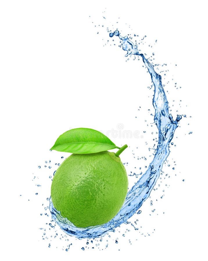 Lime With Leaf Isolated On White Background Stock Photo - Image of ...