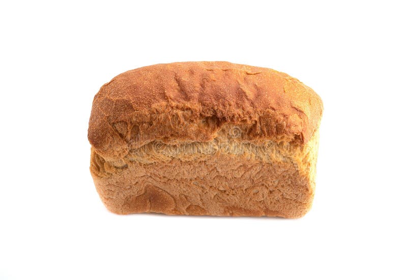 Whole Loaf of Wheat Bread on a White Background Stock Image - Image of ...