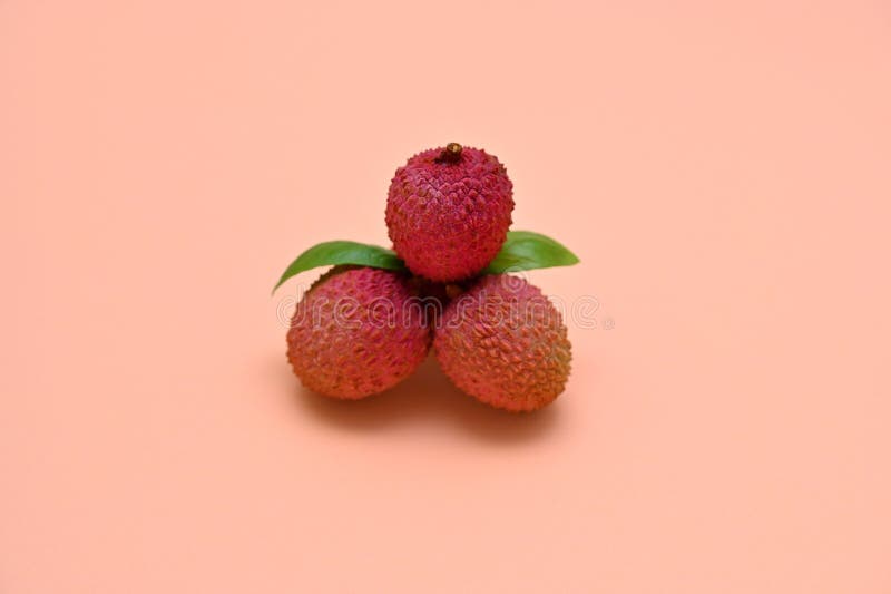 Whole Lychee Fruits on Peach Background Stock Photo - Image of lychee ...
