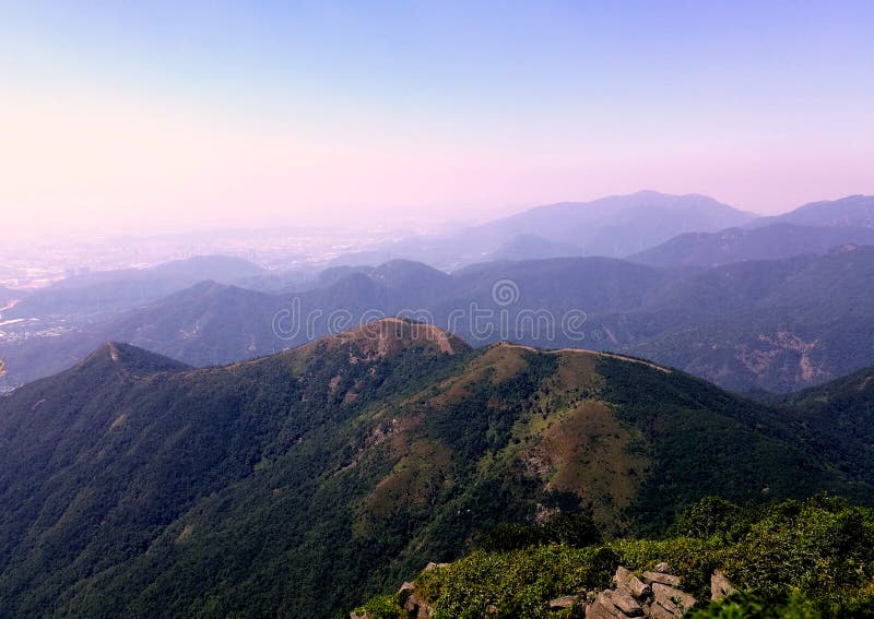 Multiple Ranges of Hills in Sunset Stock Image - Image of multiple ...
