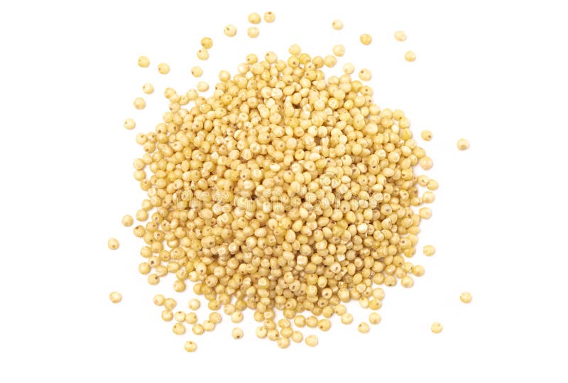 Whole Millet Pearl Grains on a White Background Stock Image - Image of ...